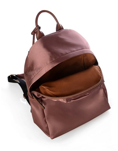 BROWN SATIN BACKPACK - SHOP MĒKO