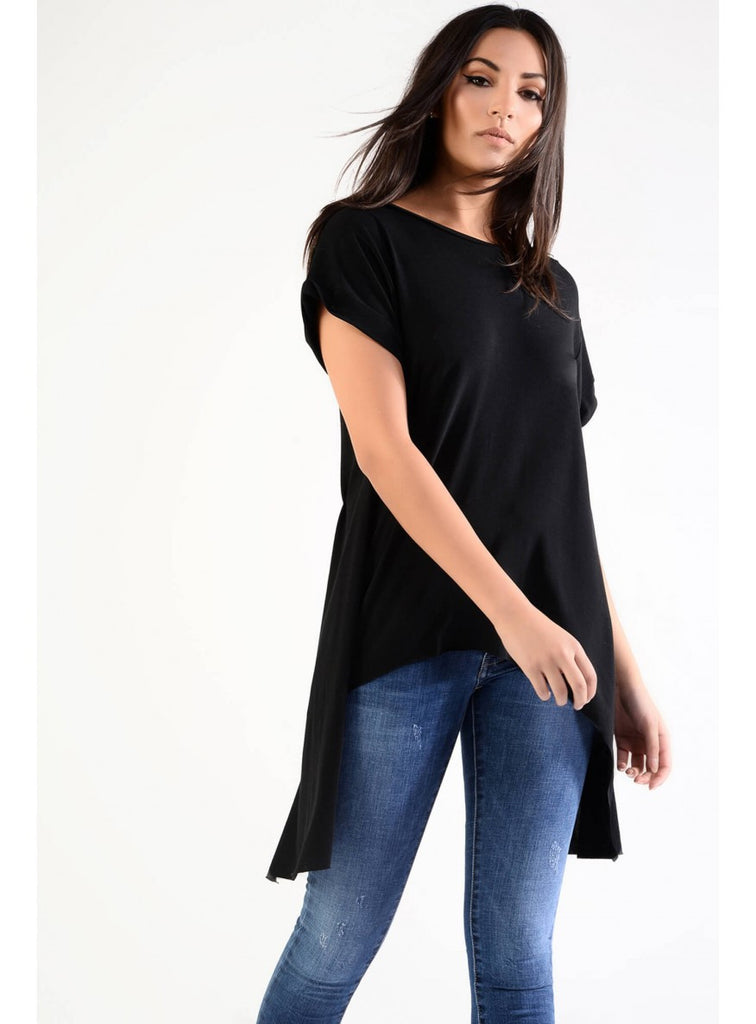 SPLIT BACK T-SHIRT - BLACK | SHOP MĒKO